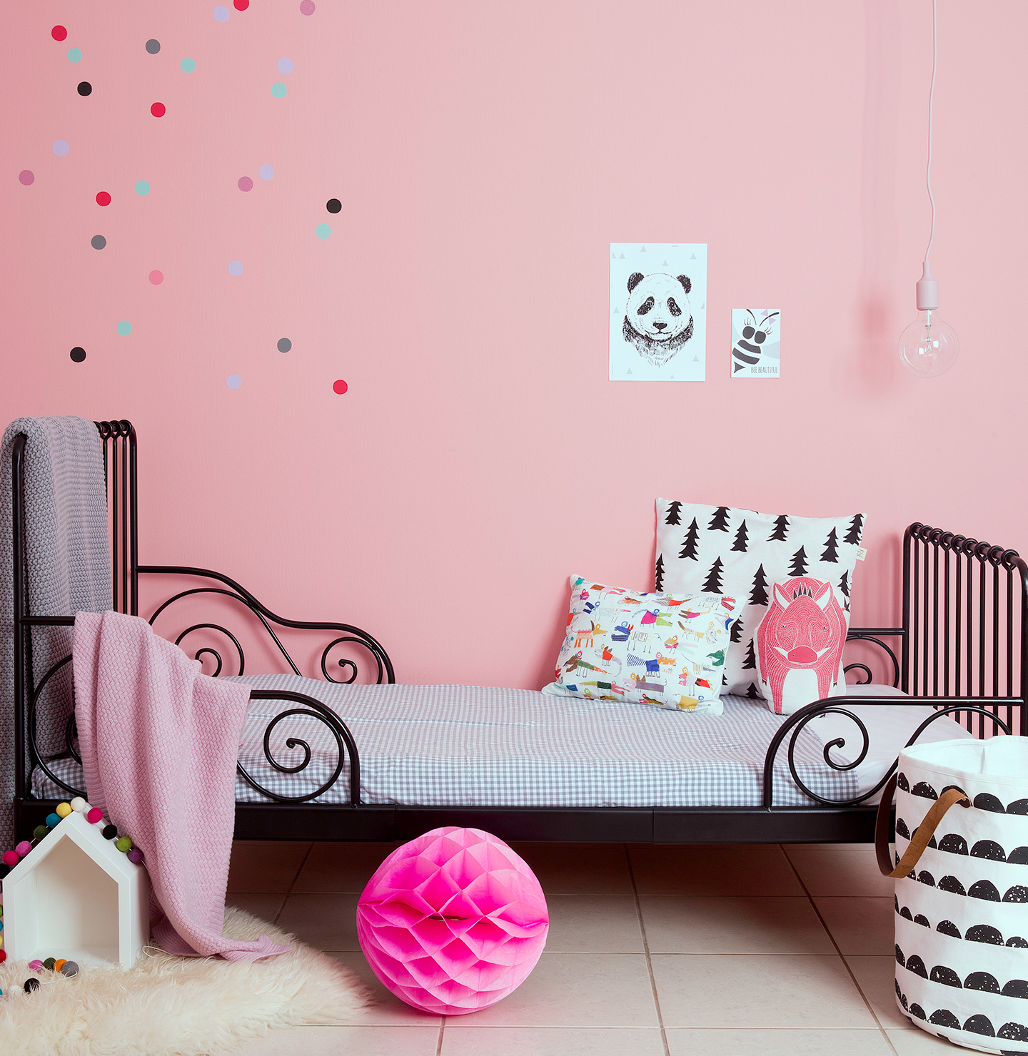 Beautiful pink colour for your kids room - Jotun 2619 Rose Basket